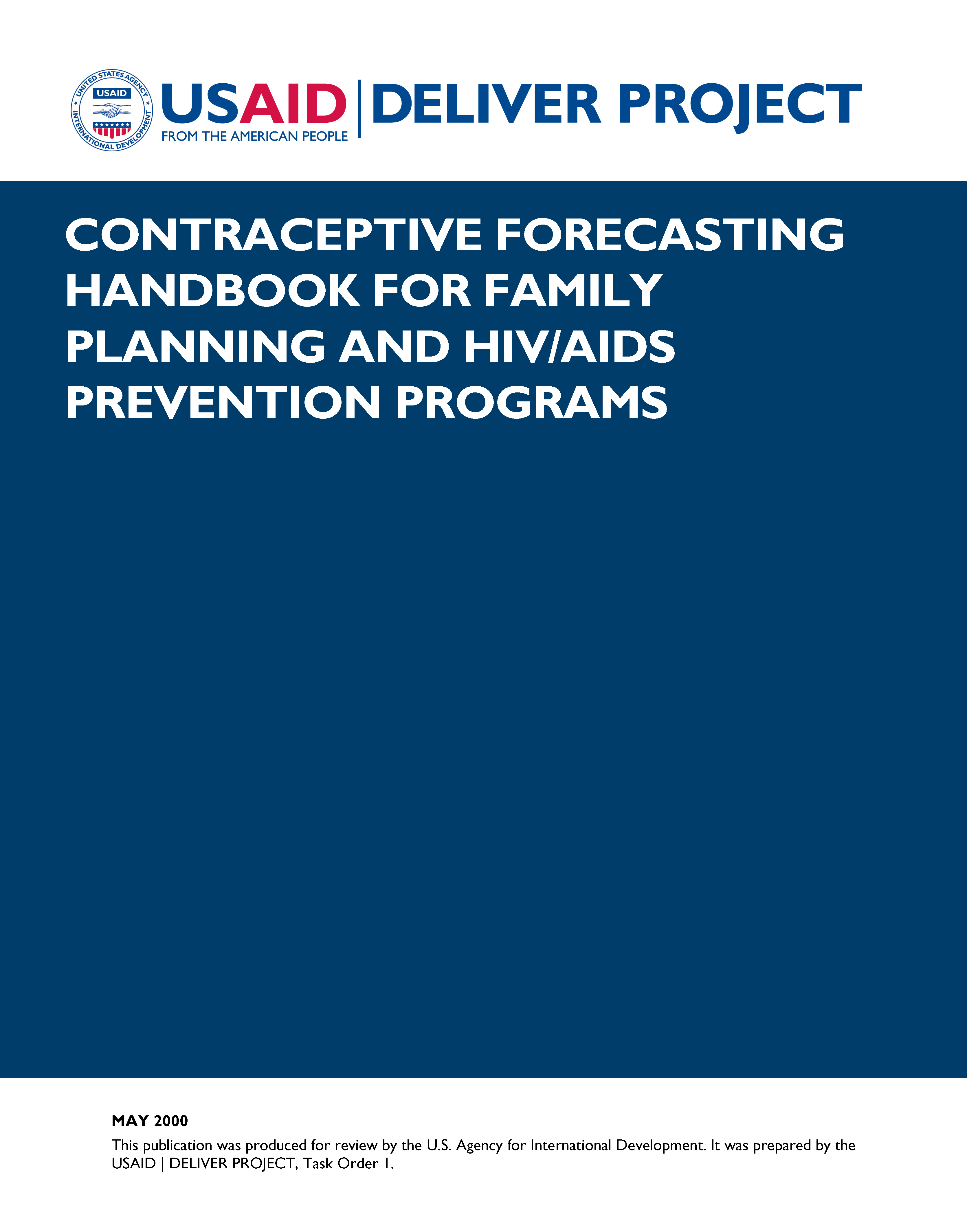 Contraceptive Forecasting Handbook Usaid Global Health Supply Chain